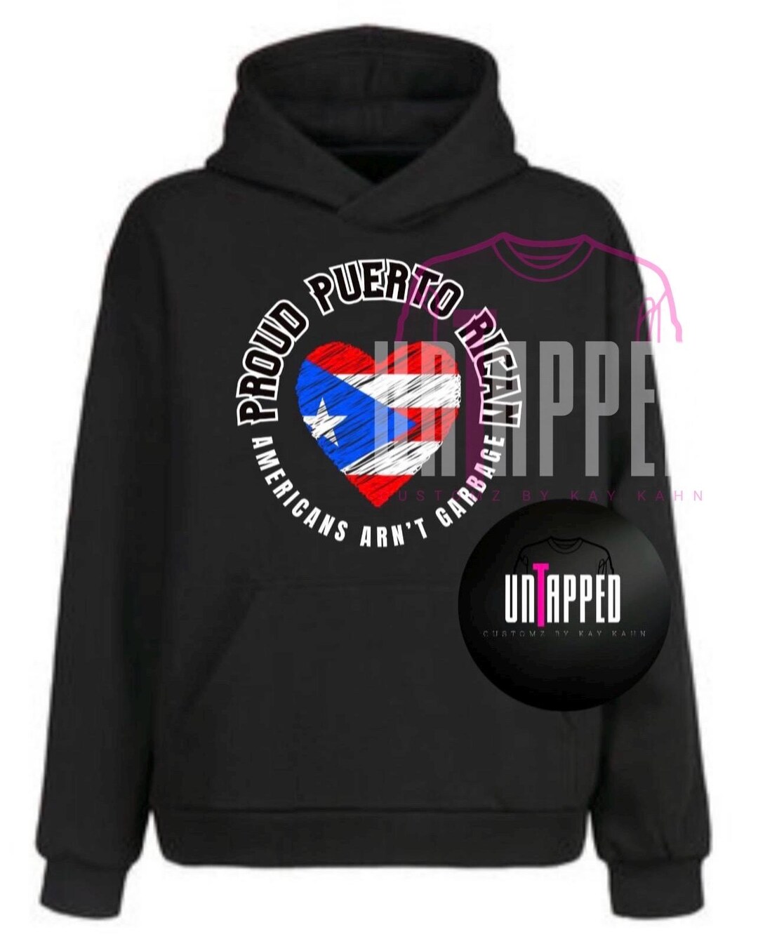 Proud Puerto Rican Not Garbage Heavy Cotton Hoodie Unisex Sweatshirt ...