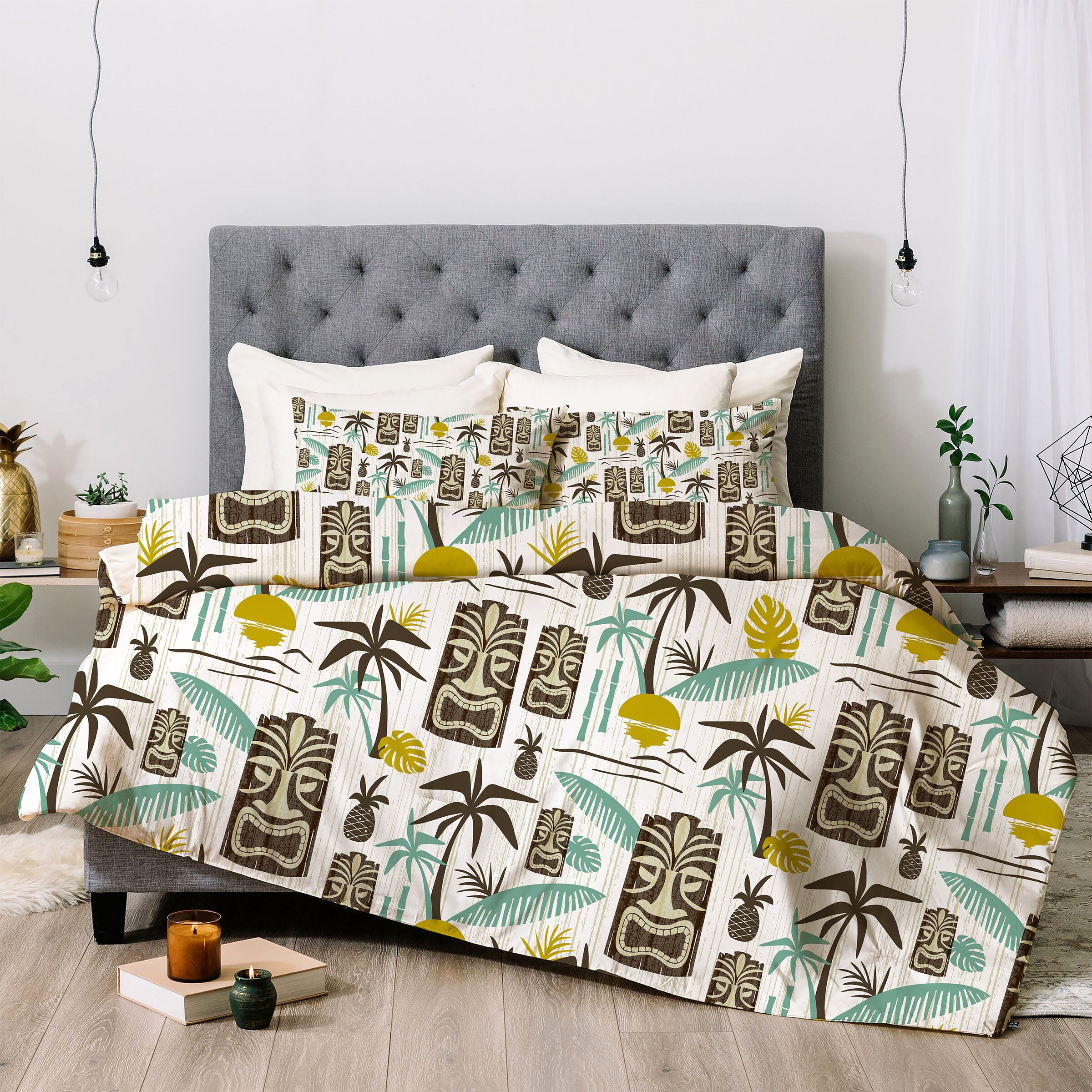 Retro Tiki Duvet Cover / Midcentury Modern Duvet / Bedding / | Etsy