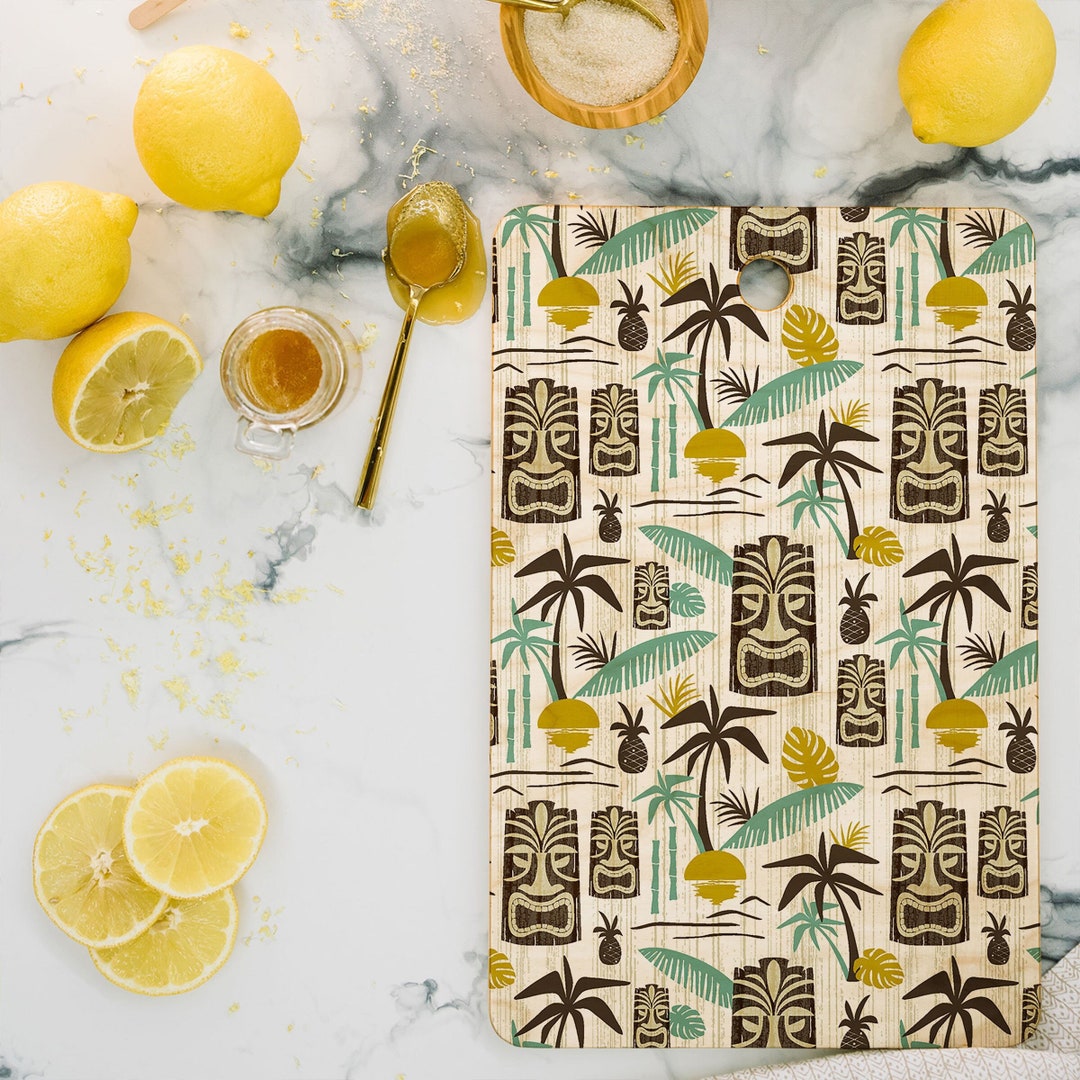 Retro Tiki Cutting Board / Mid Century Decor / Tiki Bar Decor / Cheese ...