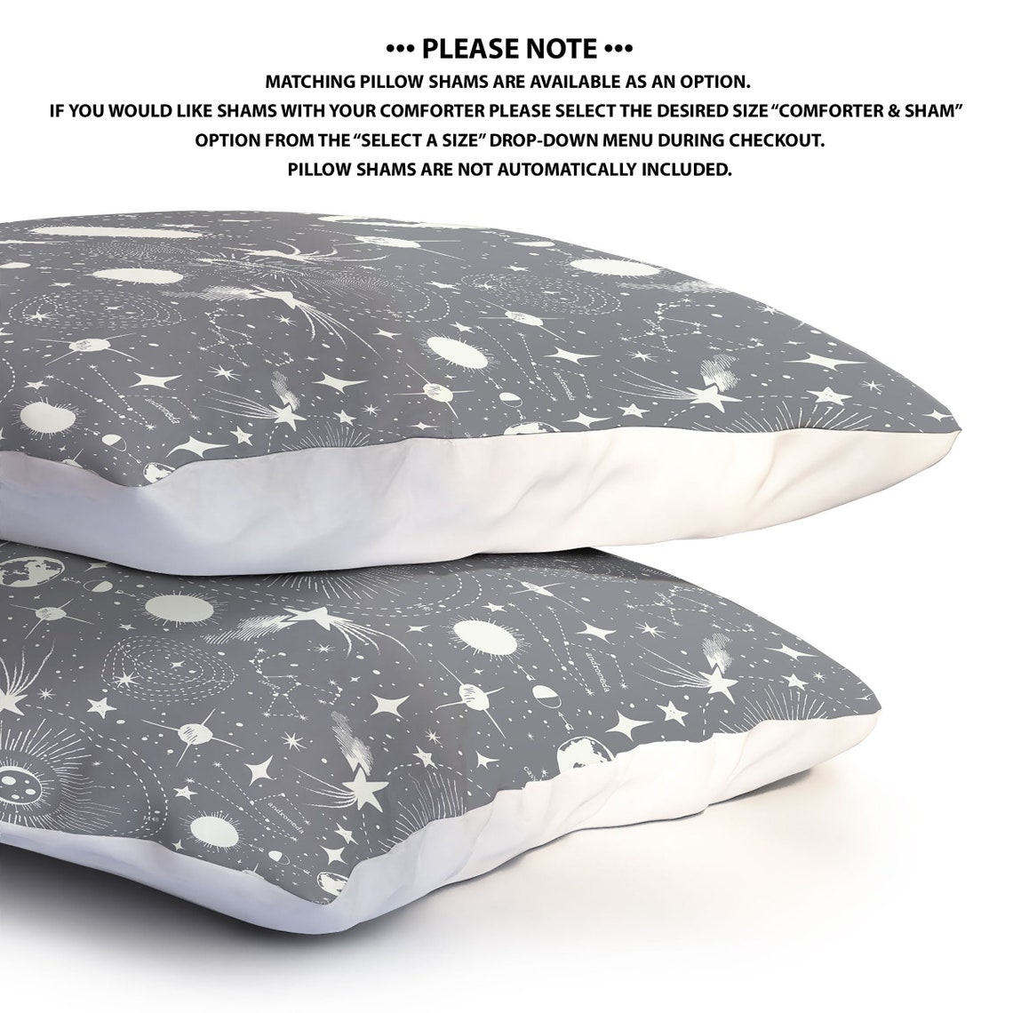 Gray Comforter / Outer Space Comforter / Celestial Decor / - Etsy