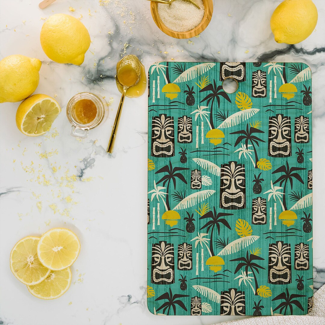 Tiki Cutting Board: Mid Century Modern Bar Decor, Birch Wood ...