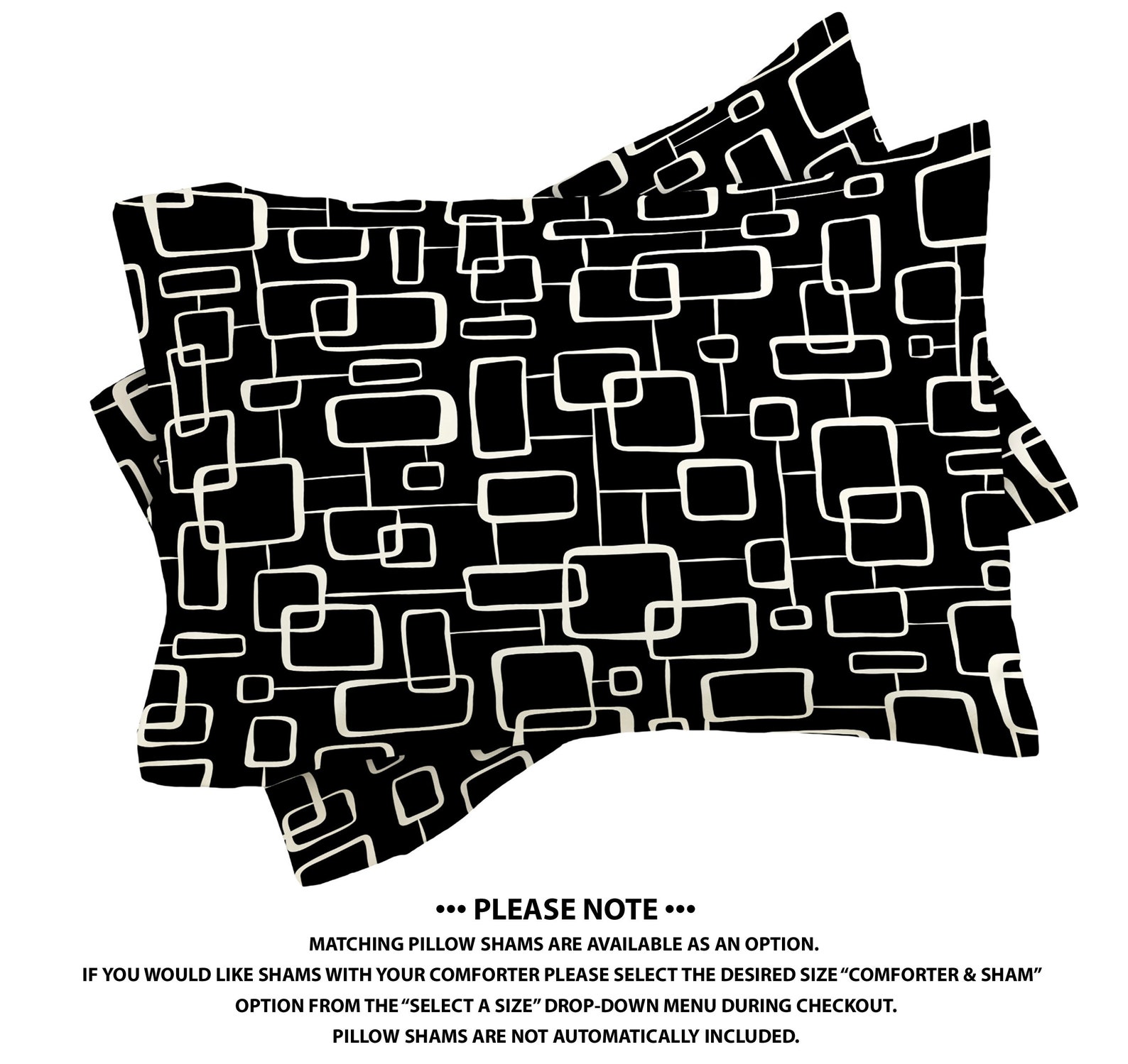 Black and White Comforter // Mid Century Modern Bedding // - Etsy