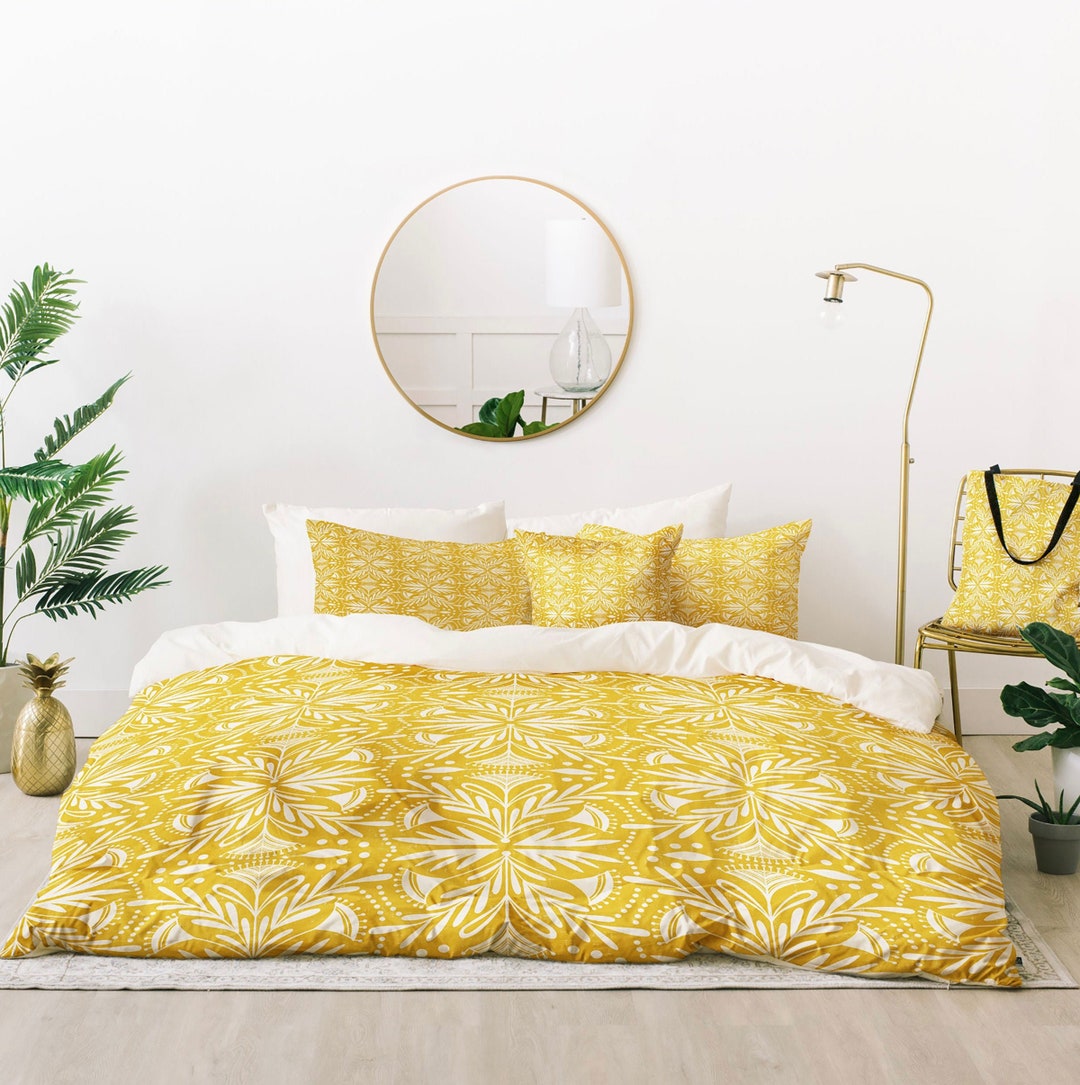Boho Comforter / Yellow Comforter / Queen Comforter / King Comforter ...