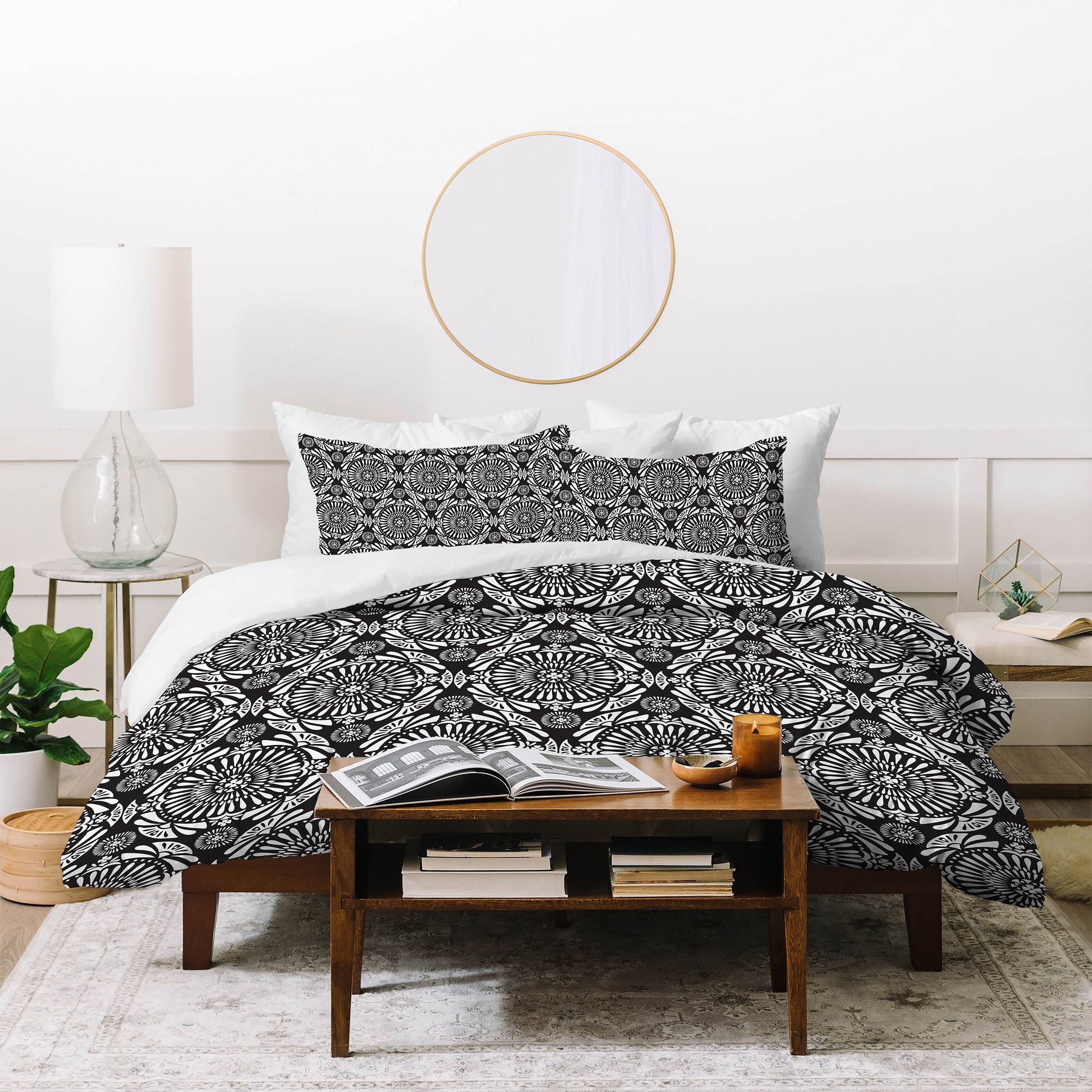 Boho bedding black and white store