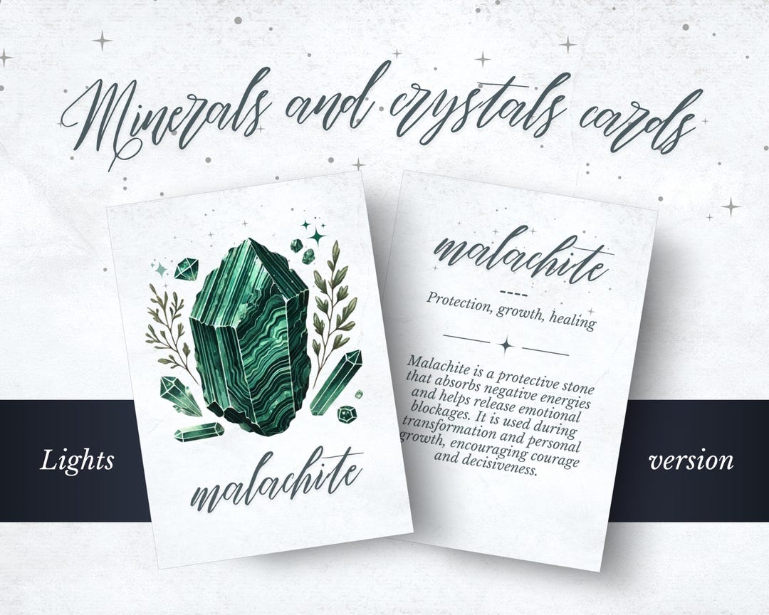 Gemstones Flashcards | Set of 30 Minerals and Crystals Cards | Lights ...