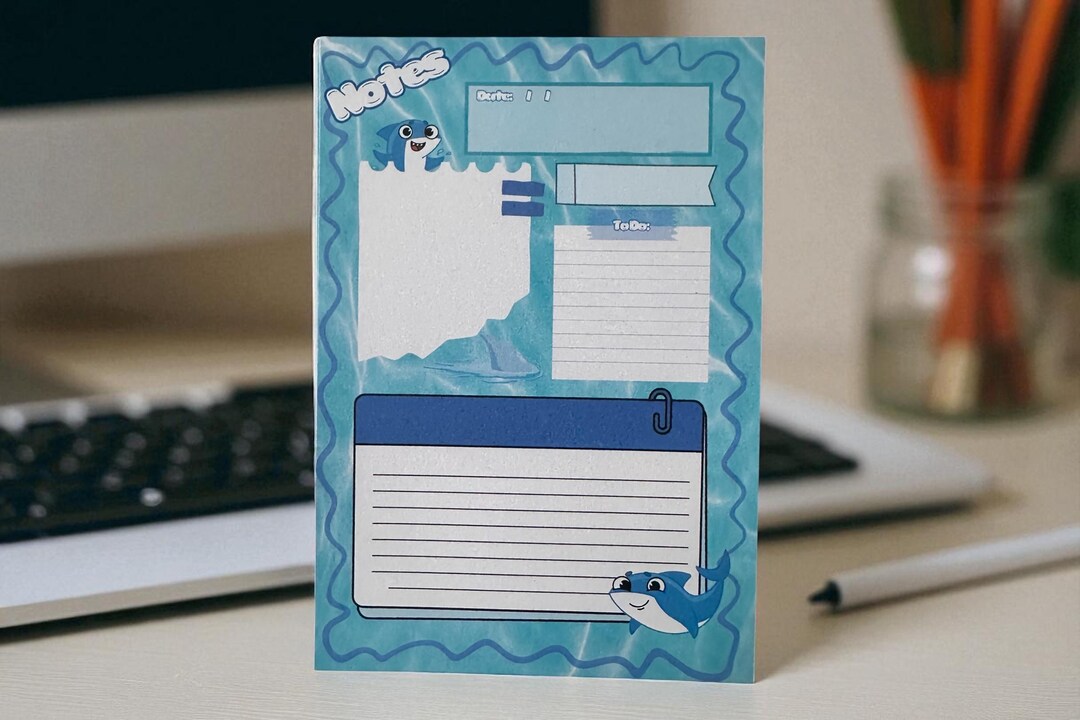 Shark Theme- Rip-away Daily Planner, Notepad, A6, A5, A4 - Elio - Etsy