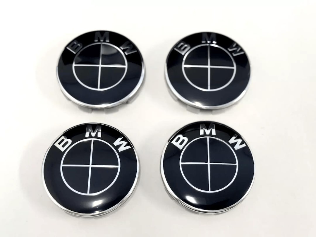 4 PCS BMW 68mm Black Wheel Center Hub Caps Logo Badge Emblem Rim ...