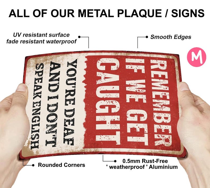 Retro Difficult Person Constant Delight Funny Banter Rust Effect Metal ...