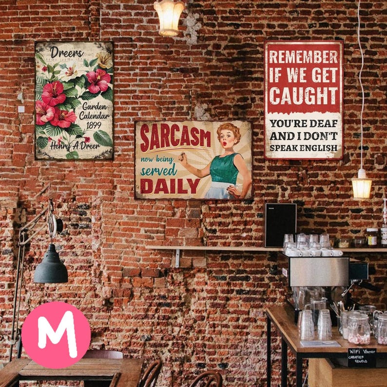 Retro Difficult Person Constant Delight Funny Banter Rust Effect Metal ...