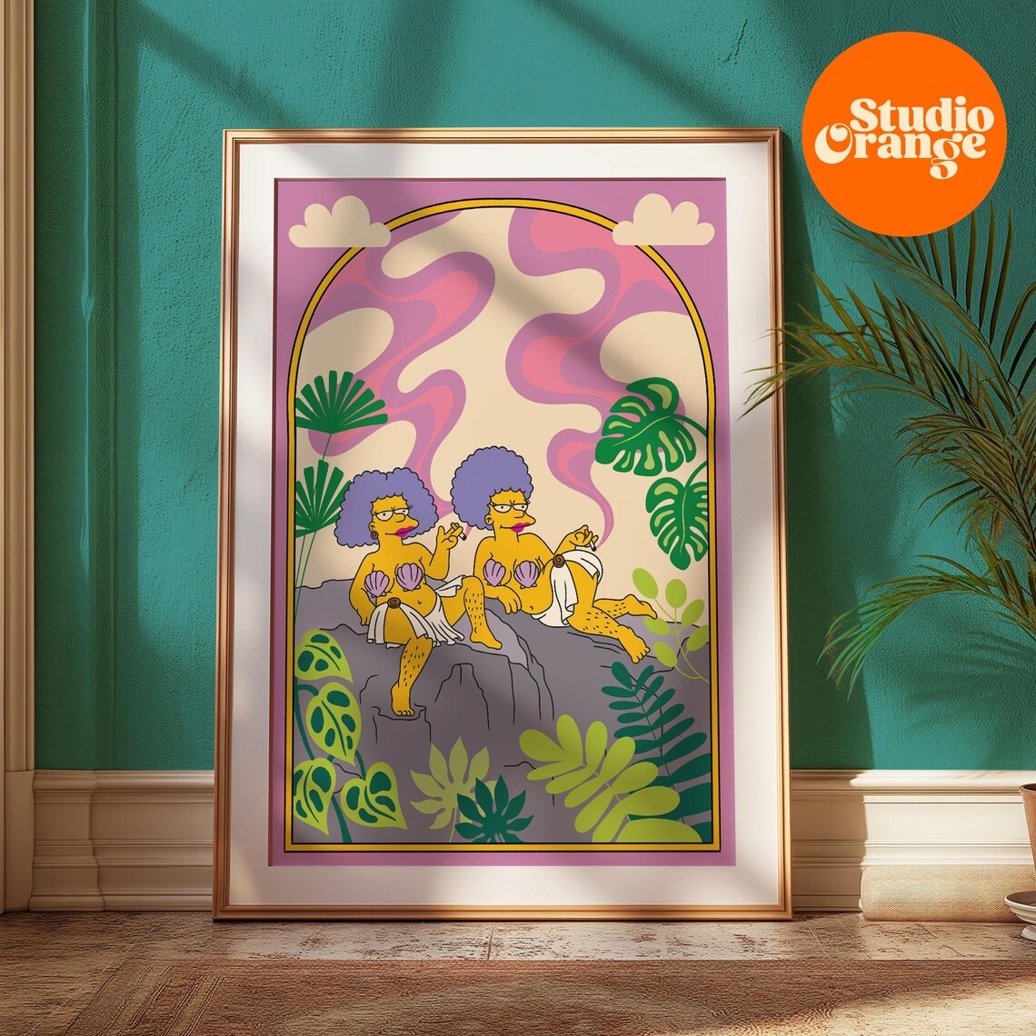 Patty and Selma Sirens - Psychedelic Poster | Retro | Colourful Poster ...