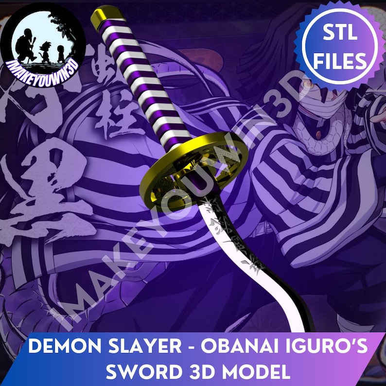 Demon Slayer - Obanai Iguro’s Nichirin Sword Cosplay 3D Model(digital ...
