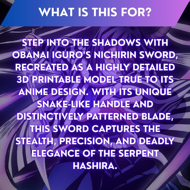 Demon Slayer - Obanai Iguro’s Nichirin Sword Cosplay 3D Model(digital ...