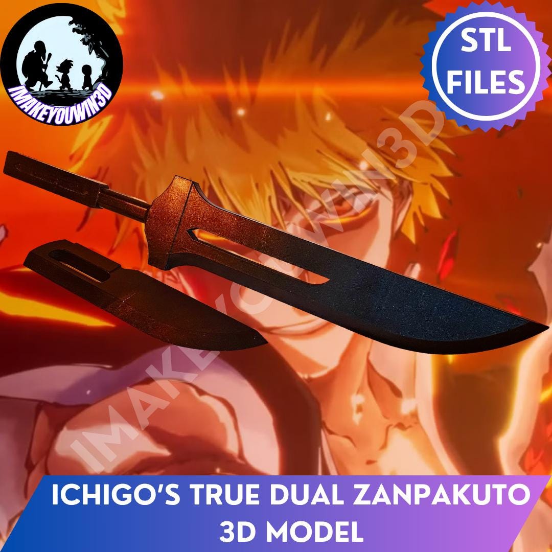 Bleach - Ichigo's True Dual Zanpakuto | Cosplay 3D Model(digital ...