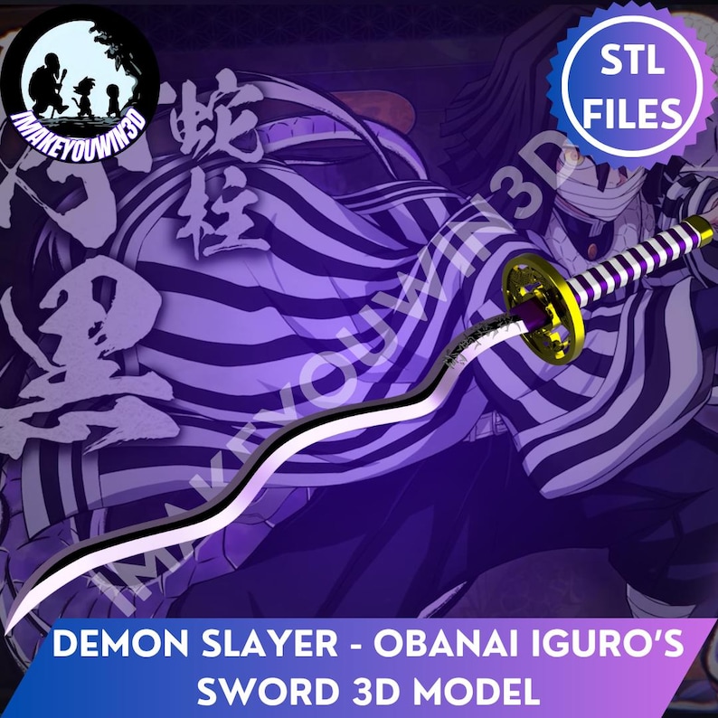 Demon Slayer - Obanai Iguro’s Nichirin Sword Cosplay 3D Model(digital ...