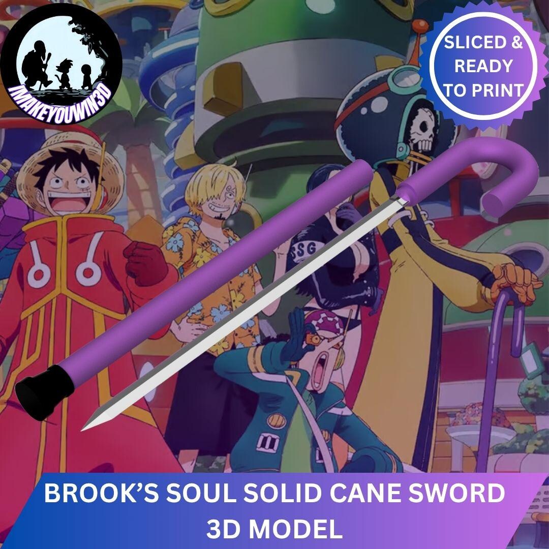 Brook's Soul Solid Cane Sword 3D Model: Anime Cosplay Prop (STL File ...