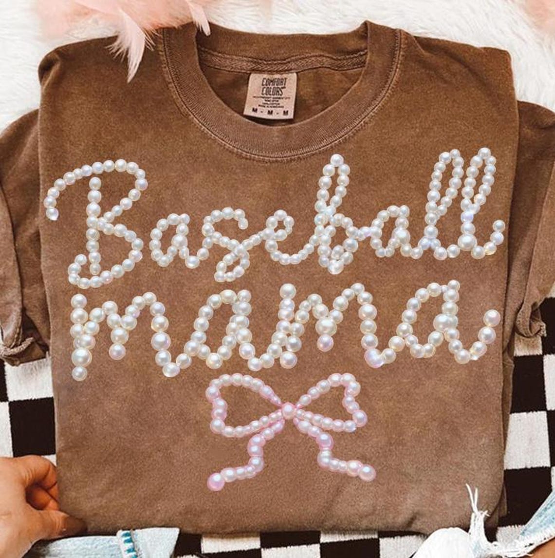 Preppy Baseball Bow Faux Pearls Png, Baseball Game Day Png, Baseball ...