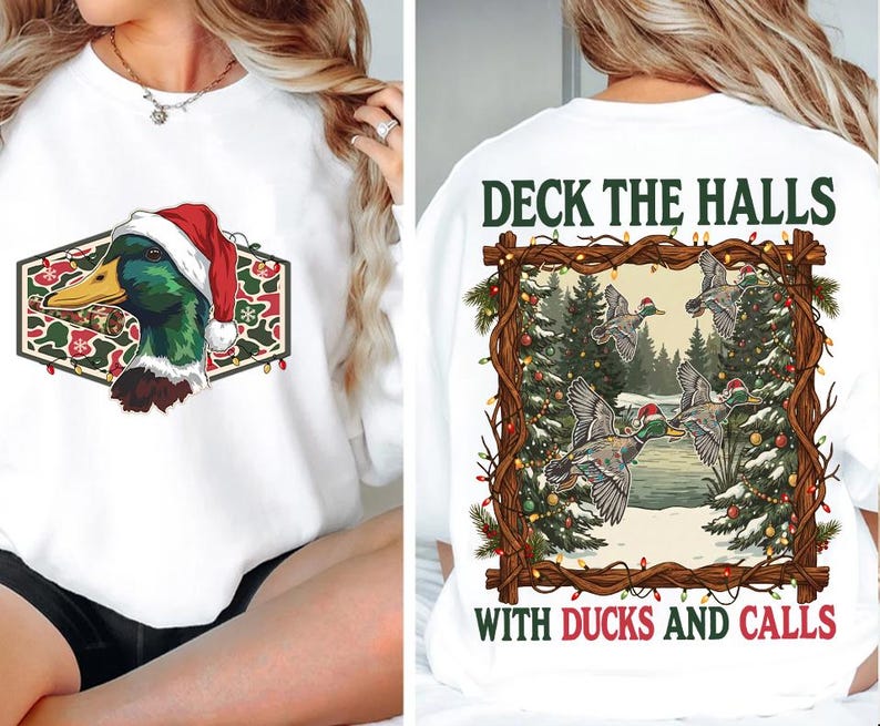 Christmas Duck Hunting Camo PNG, Deck the Hall With Ducks and Calls Png ...
