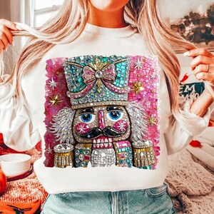 Preppy Nutcracker Rhinestone Png, Crystal Mosaic Holiday Sublimation ...