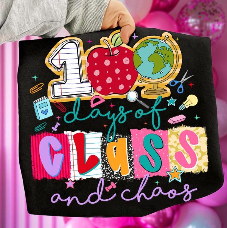 Preppy 100 Days of Class and Chaos PNG, Coquette Teacher Pencil Bow ...