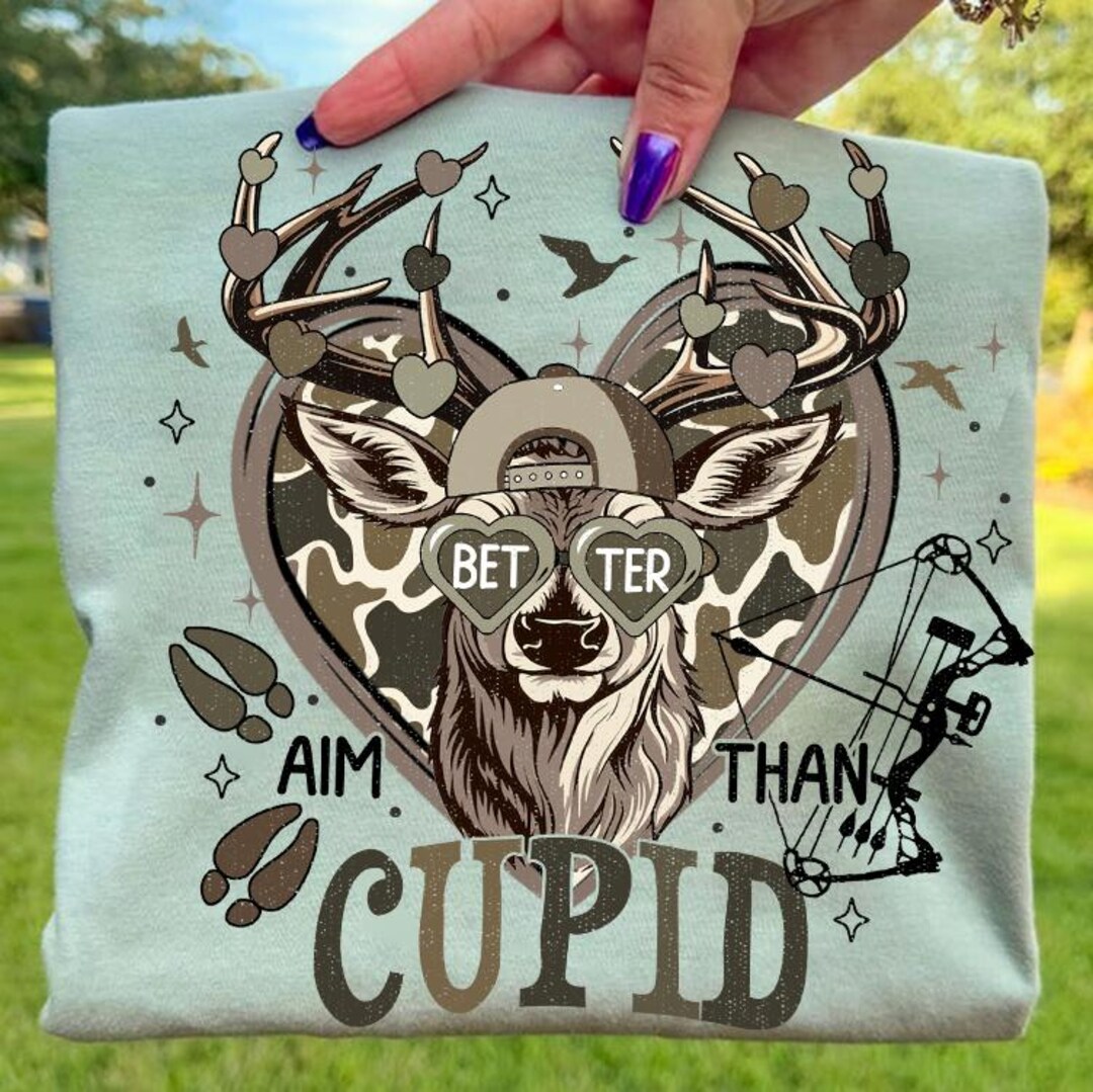 Retro Better Aim Than Cupid Deer PNG, Boys Valentines Png, Retro ...