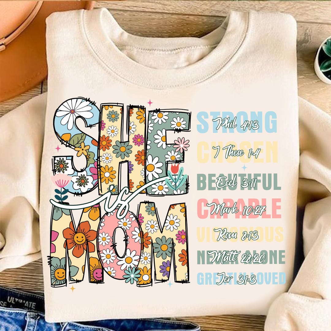 Preppy Mama Floral Png, She is Mom Png, Floral Mama With Kids Name Png ...