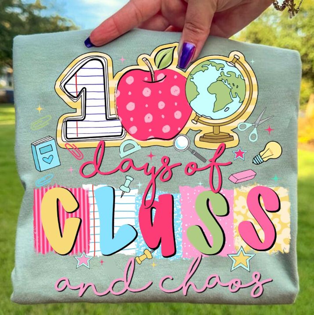 Preppy 100 Days of Class and Chaos PNG, Coquette Teacher Pencil Bow ...