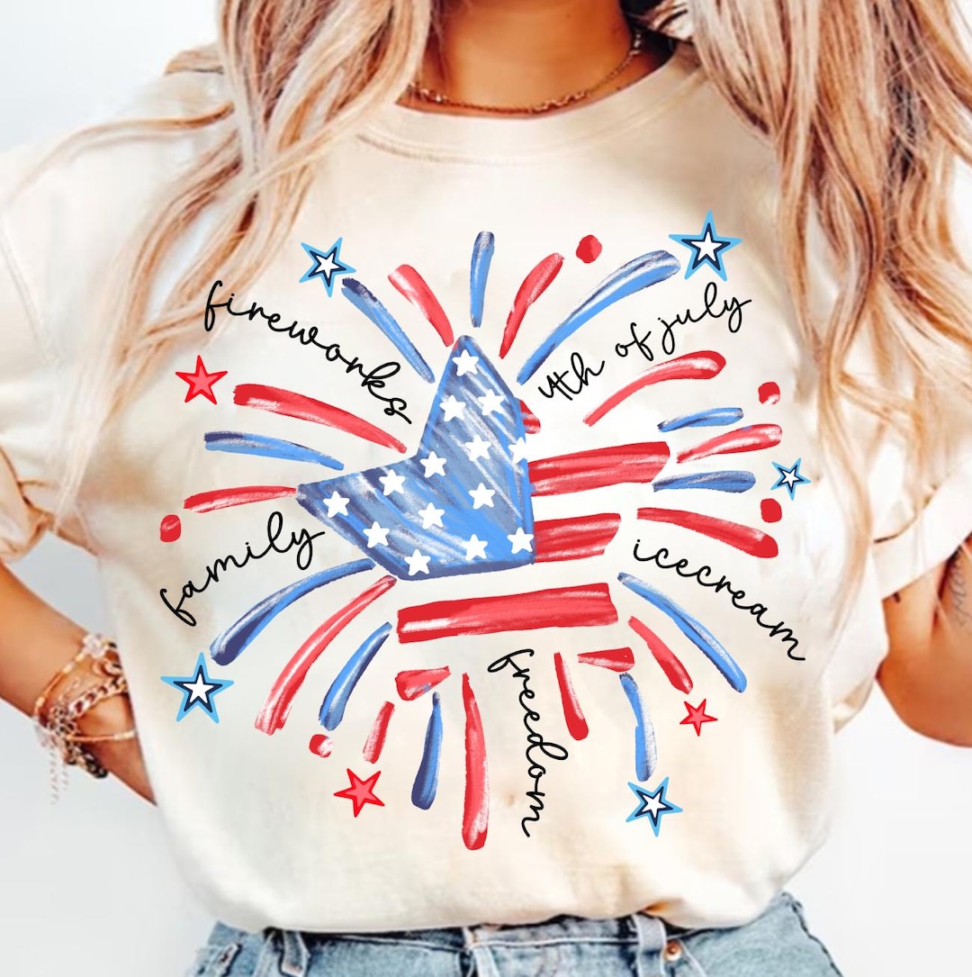 Preppy 4th of July Png, Firework Png, Fourth of July Png, American Flag ...