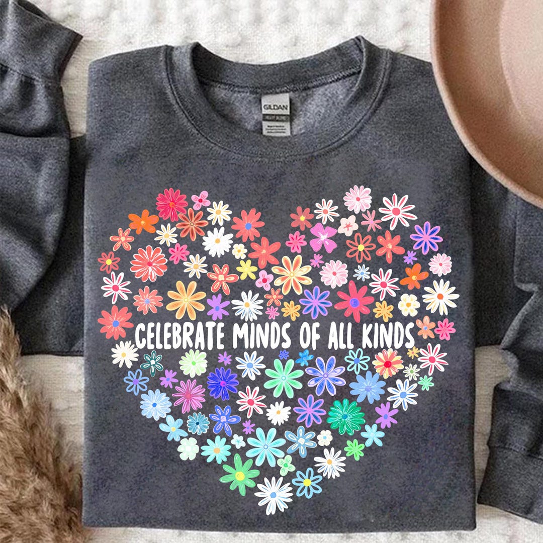 Floral Celebrate Minds of All Kinds Png, Autism Awareness Design ...