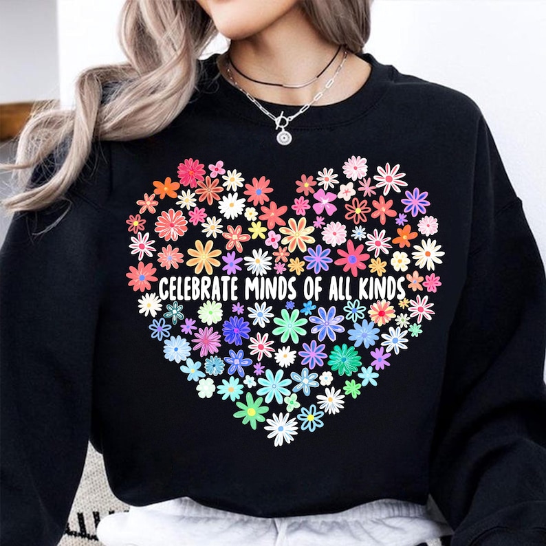 Floral Celebrate Minds of All Kinds Png, Autism Awareness Design ...