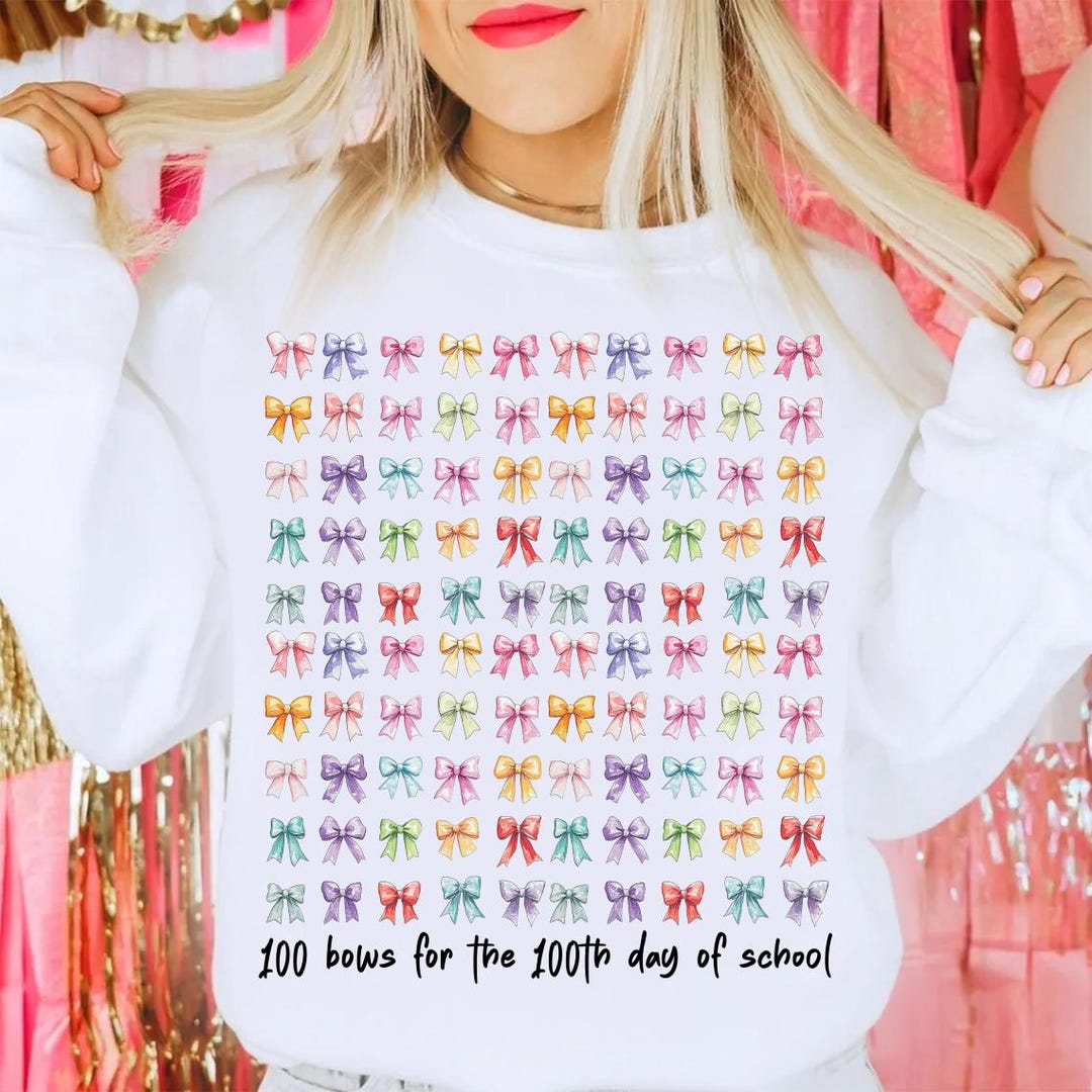 100 Bows for the 100th Day of School PNG, 100 Days of School Png ...