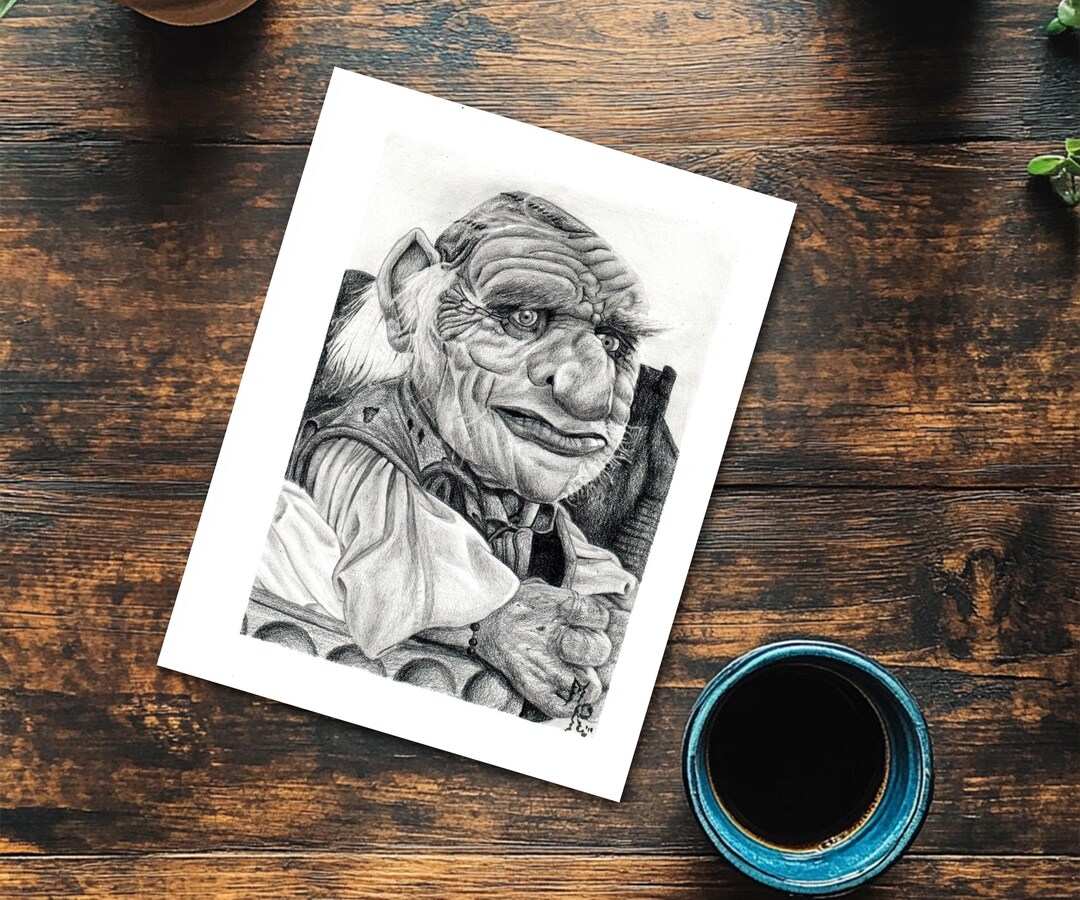 Hoggle - Graphite & Charcoal Drawing - Digital File - Labyrinth - Etsy