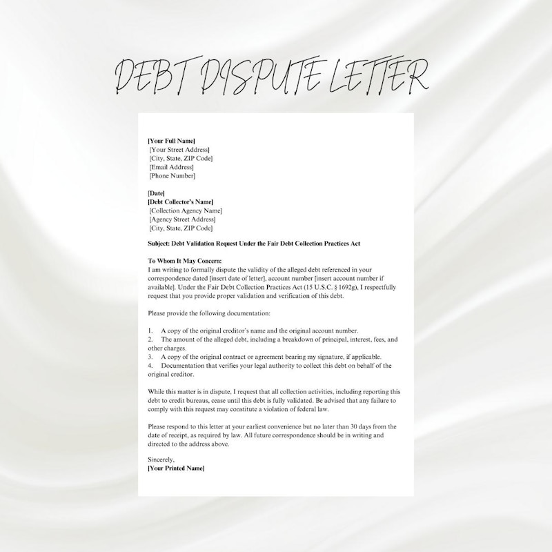 Debt Collection Letter Template - Etsy