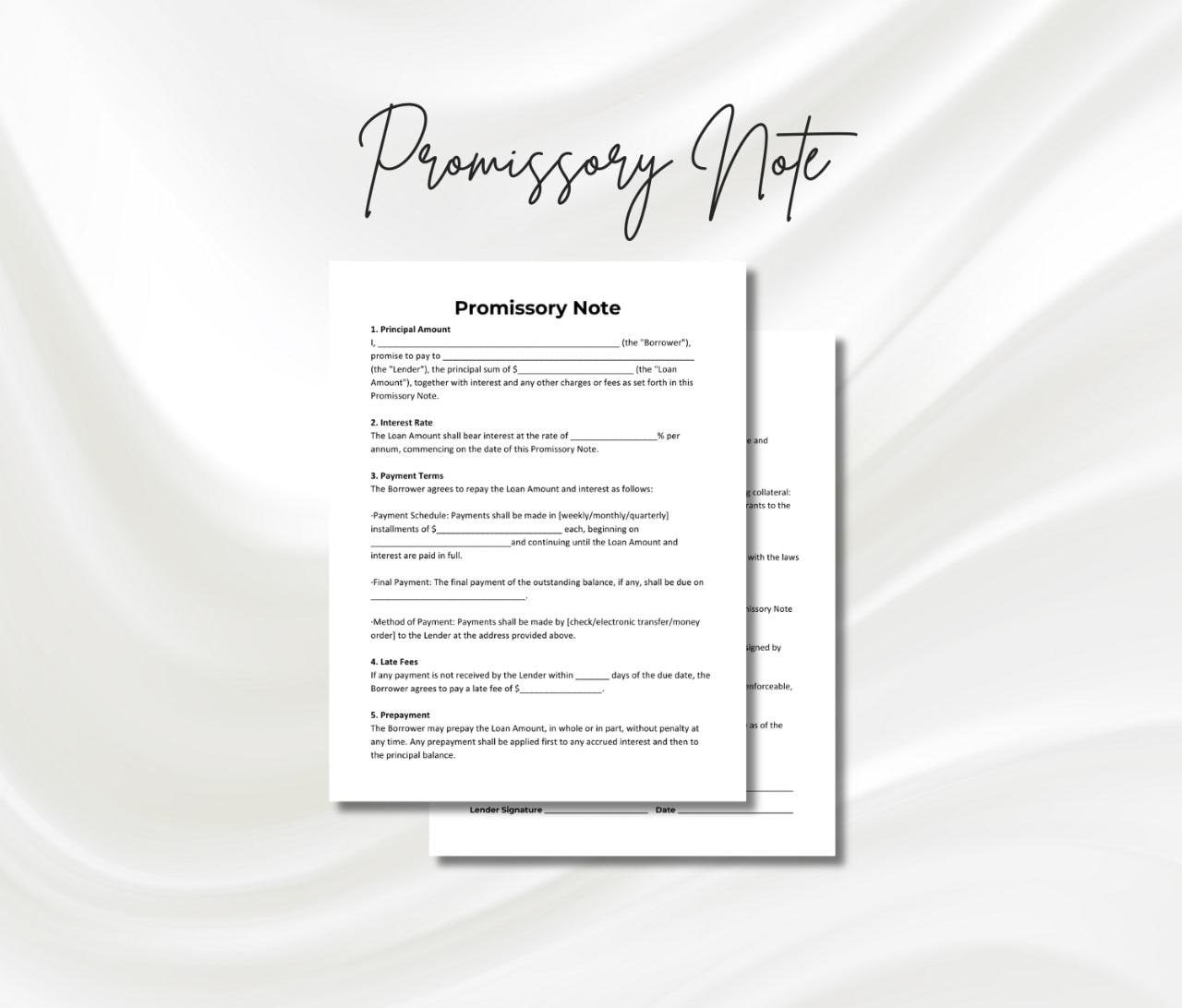 Promissory Note, Promissory Note Template, Promissory Loan Agreement ...