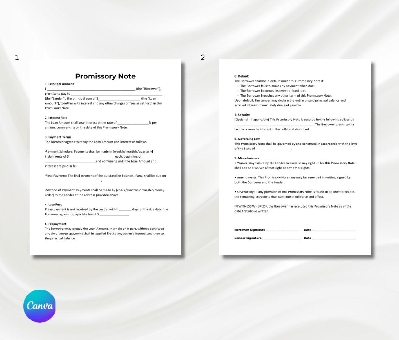 Promissory Note, Promissory Note Template, Promissory Loan Agreement ...