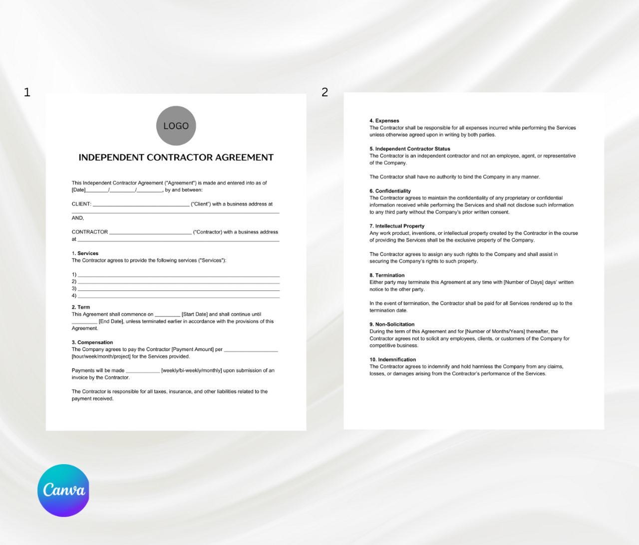 Independent Contractor Contract, General Contractor Agreement ...