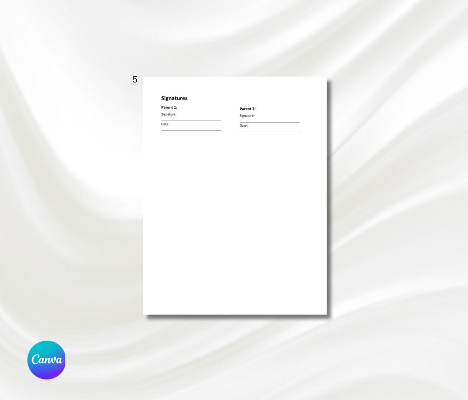 Parenting Plan Template, Printable Parenting Plan Form, Child Custody ...