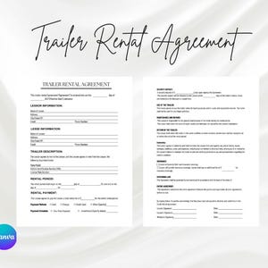 Trailer Rental Agreement, Trailer Lease Contract, Trailer Rental ...