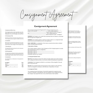 Editable Consignment Agreement, Product Consignment Agreement ...