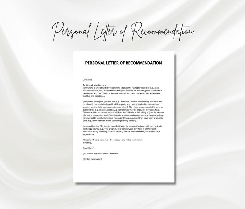 Professional Letter of Recommendation, Letter of Recommendation ...