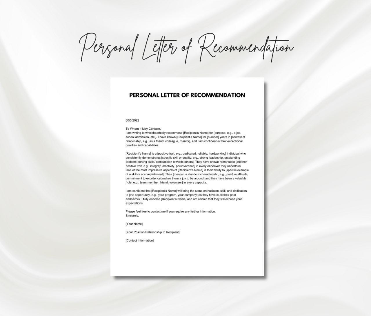 Professional Letter of Recommendation, Letter of Recommendation ...
