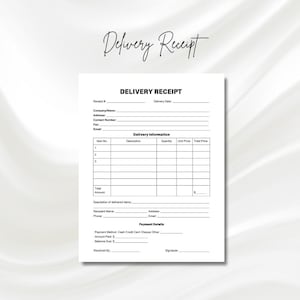 Delivery Receipt Form, Receipt Template, Freight Bill, Printable ...