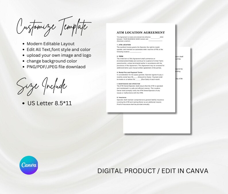 ATM Location Agreement Form, ATM Machine Placement Contract PDF, Atm ...