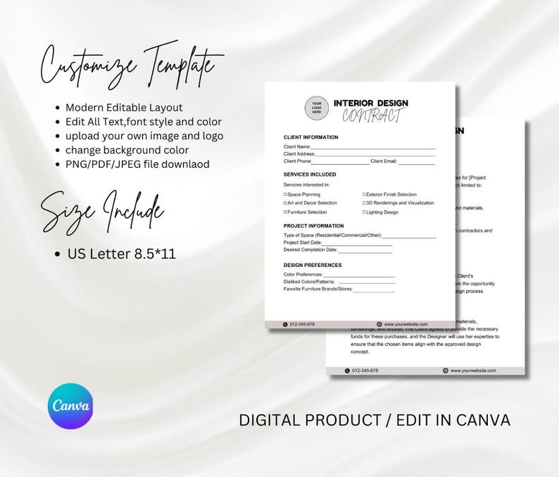 Interior Design Contract Template, Interior Designer Service Agreement ...