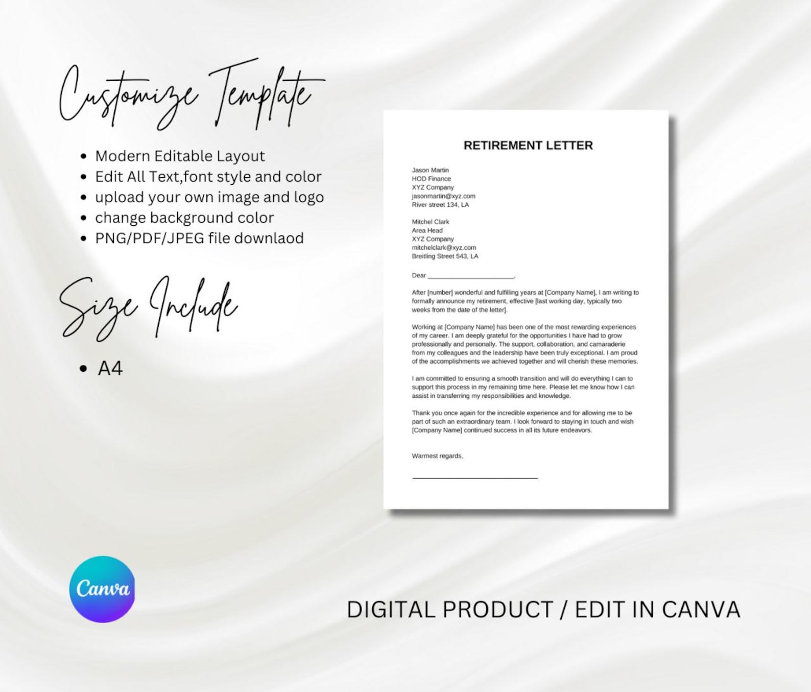 Retirement Letter Template, Letter of Retirement, Resignation Letter ...