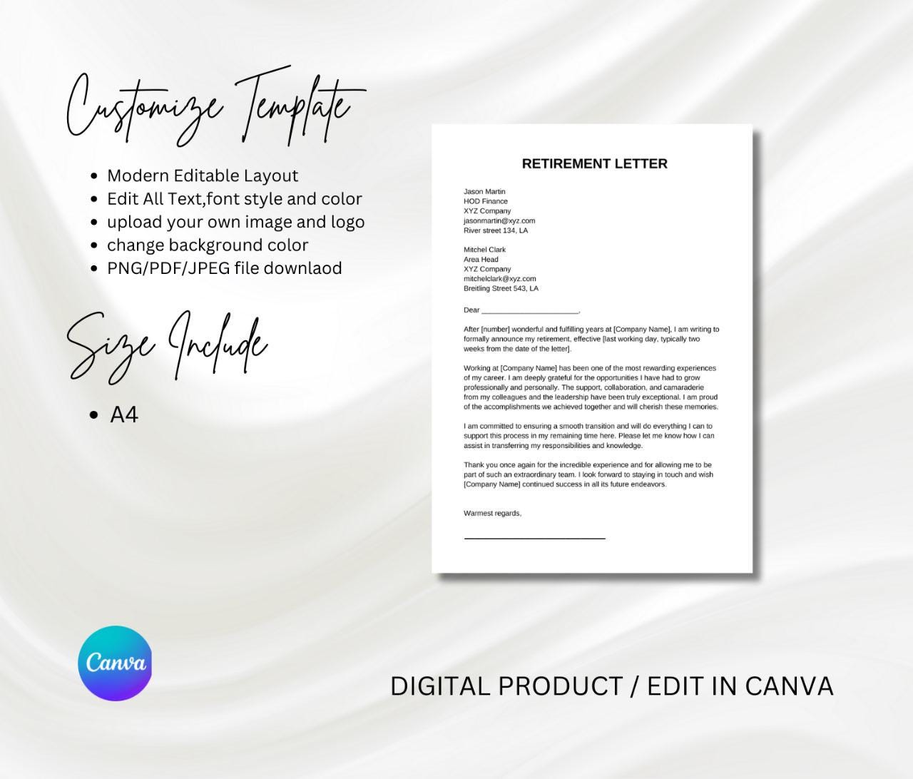 Retirement Letter Template, Letter of Retirement, Resignation Letter ...