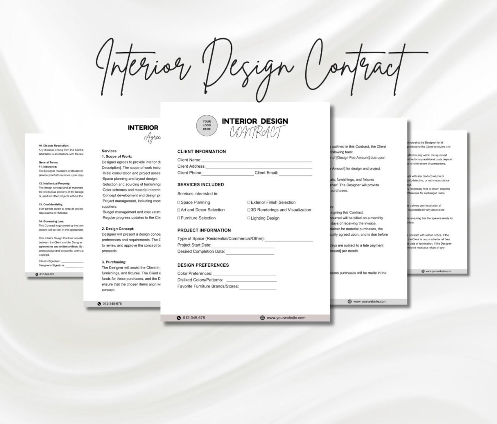Interior Design Contract Template, Interior Designer Service Agreement ...