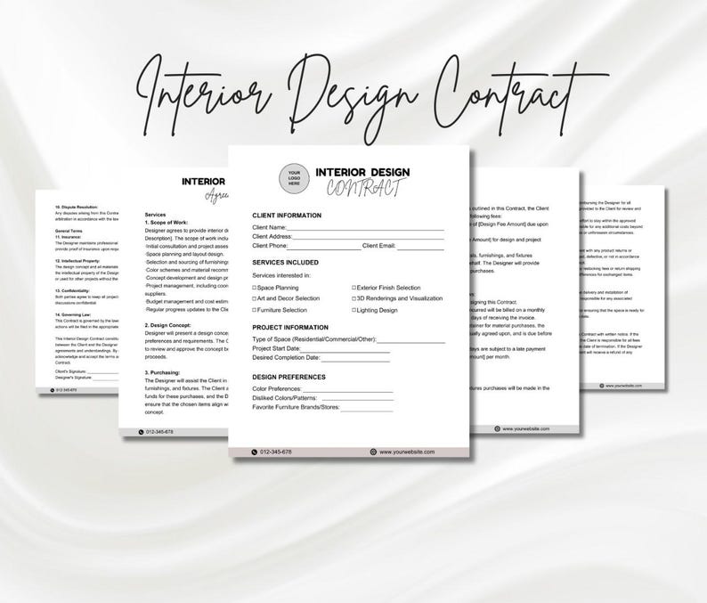 Interior Design Contract Template, Interior Designer Service Agreement ...