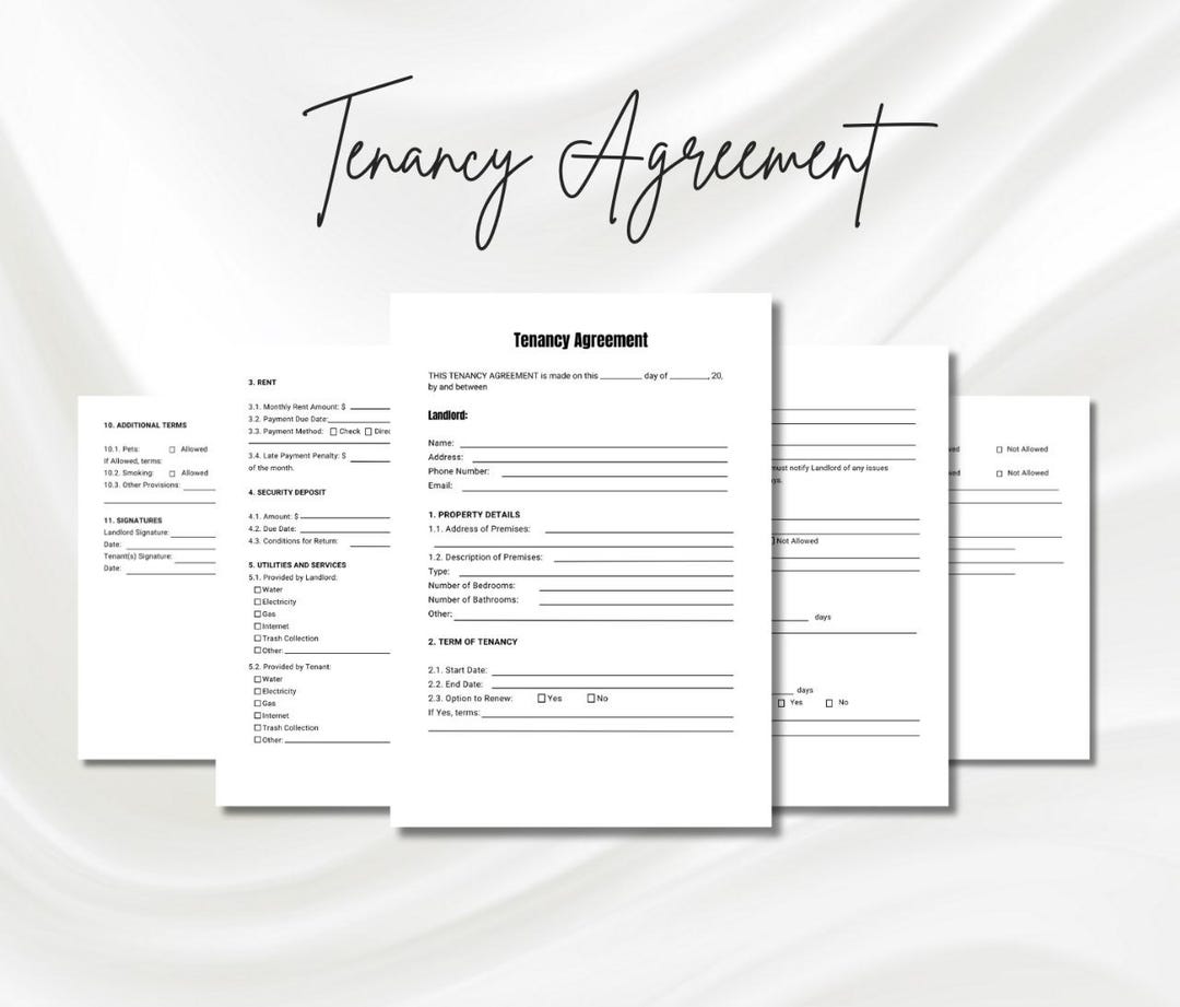 Editable Tenancy Agreement, Simple Tenancy Contract, Lease Agreement ...