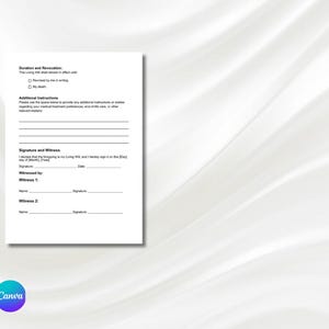 Printable Living Will Form, Living Will Declaration Template, Health ...