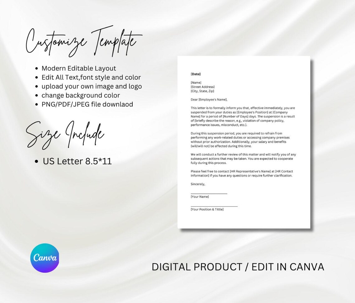 Employee Suspension Letter, Employee Suspension Template, Dismissal ...